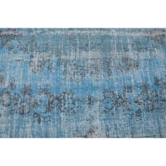 Overdyed Light Blue Rug - 5′9″ × 8′2″ | Chairish