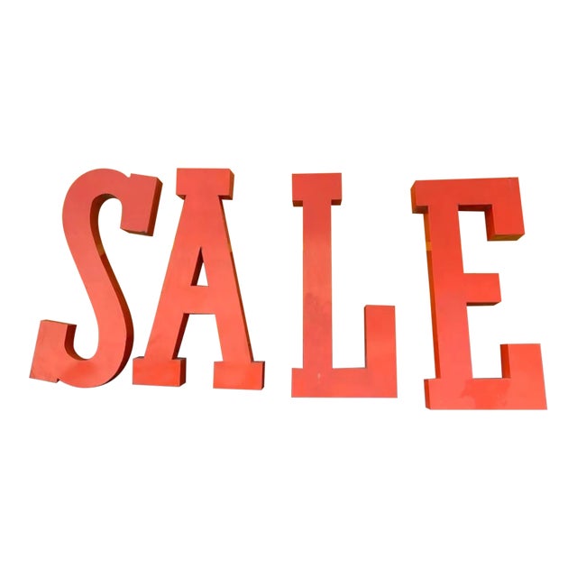 Vintage Porcelain Red 'Sale' Sign | Chairish