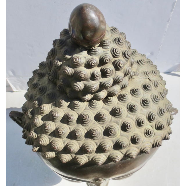 Large Chinese Copper Buddha Head | Chairish