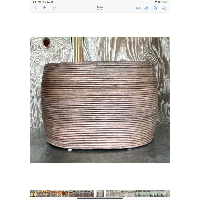 Vintage Coastal Pencil Reed Coffee Table | Chairish