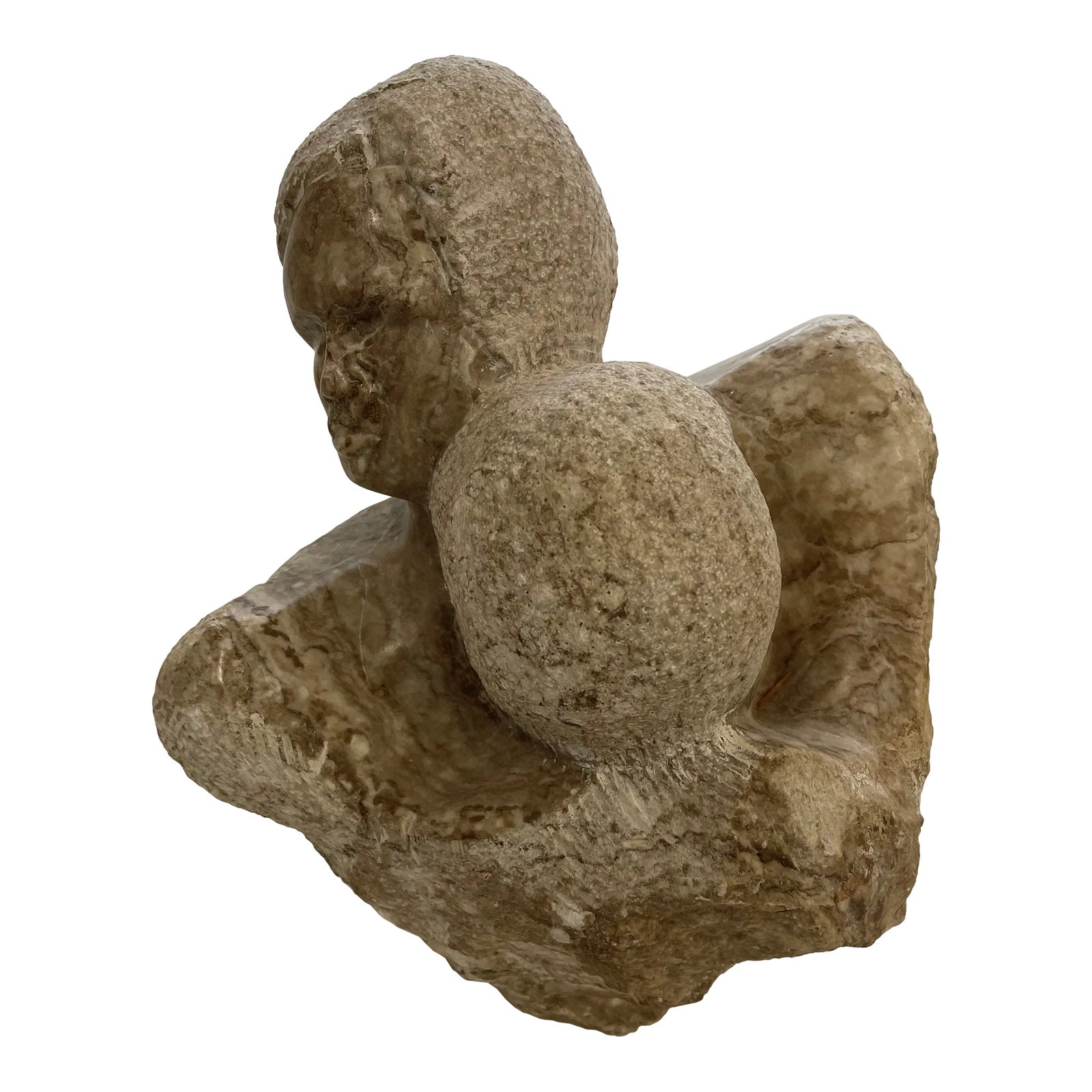 Signed Richard “Dick” RyMill Alabaster Figurative Sculpture | Chairish