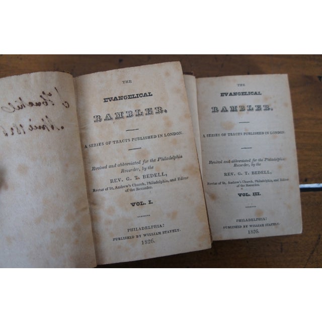 5 Volume Book Set Antique Evangelical Rambler 1826 & Sequel 1827 Bedell ...