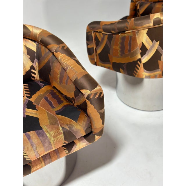 Pair Pace Stainless Steel Swivel Lounge Chairs, 1970 | Chairish