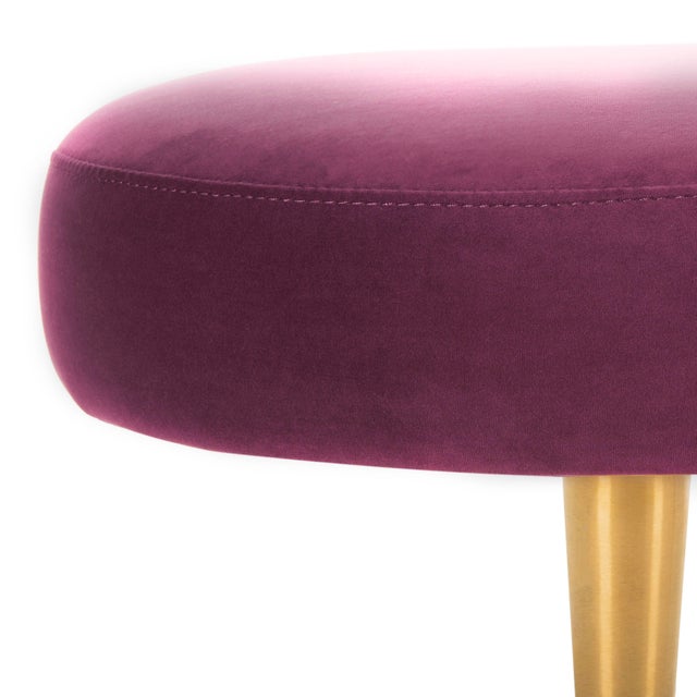 Velvet Oval Bench in Plum | Chairish