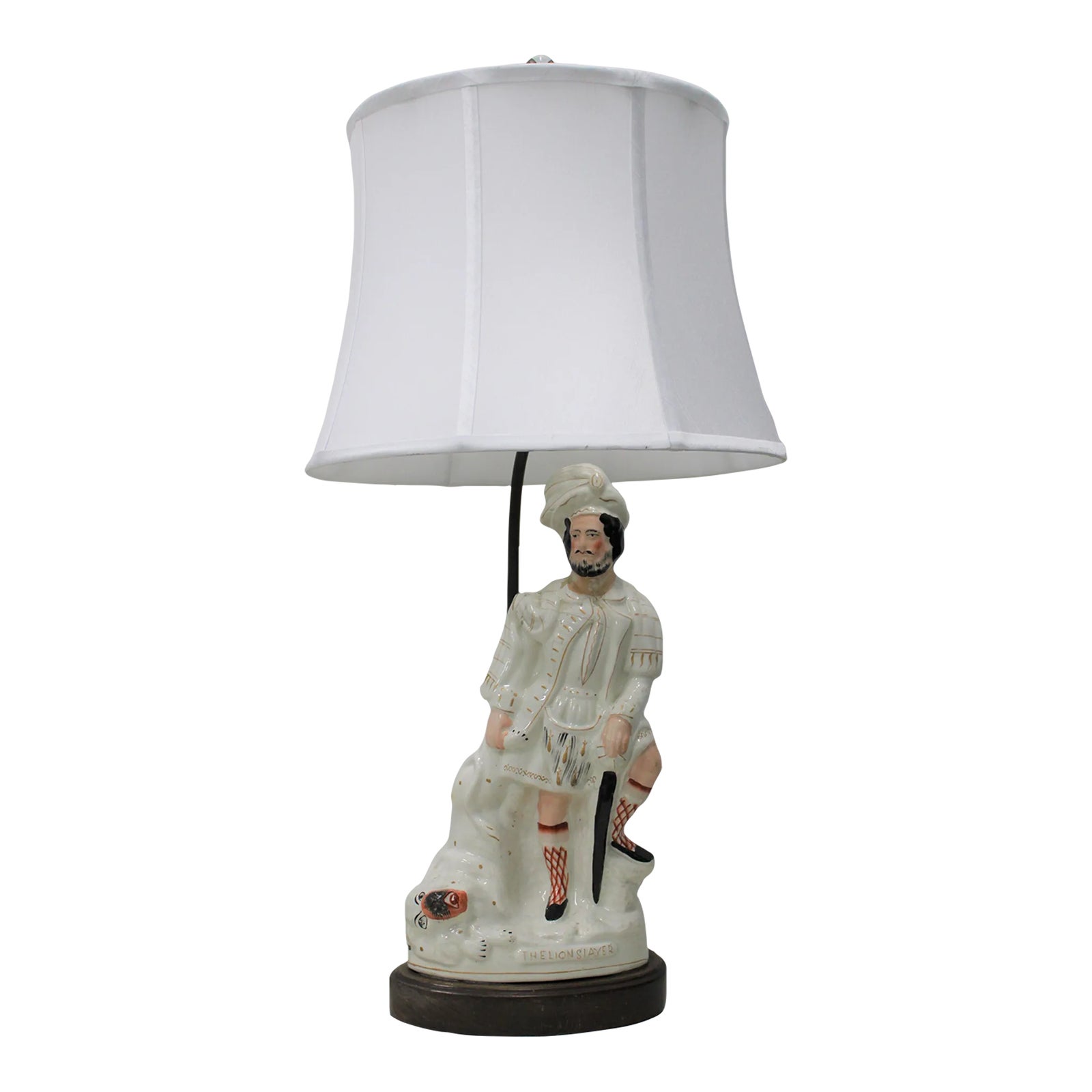 English Porcelain Figure Titled "The Lion Slayer" | Chairish