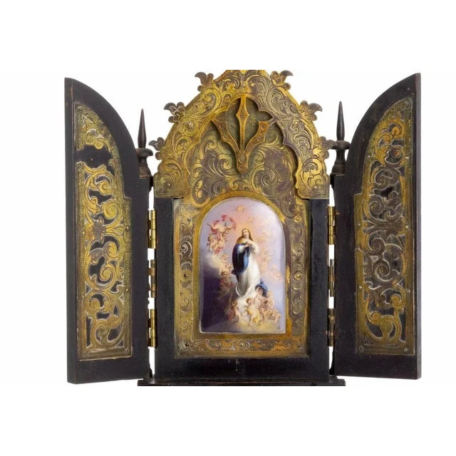 Italian Our Lady of the Assumption Triptych, 19th Century | Chairish