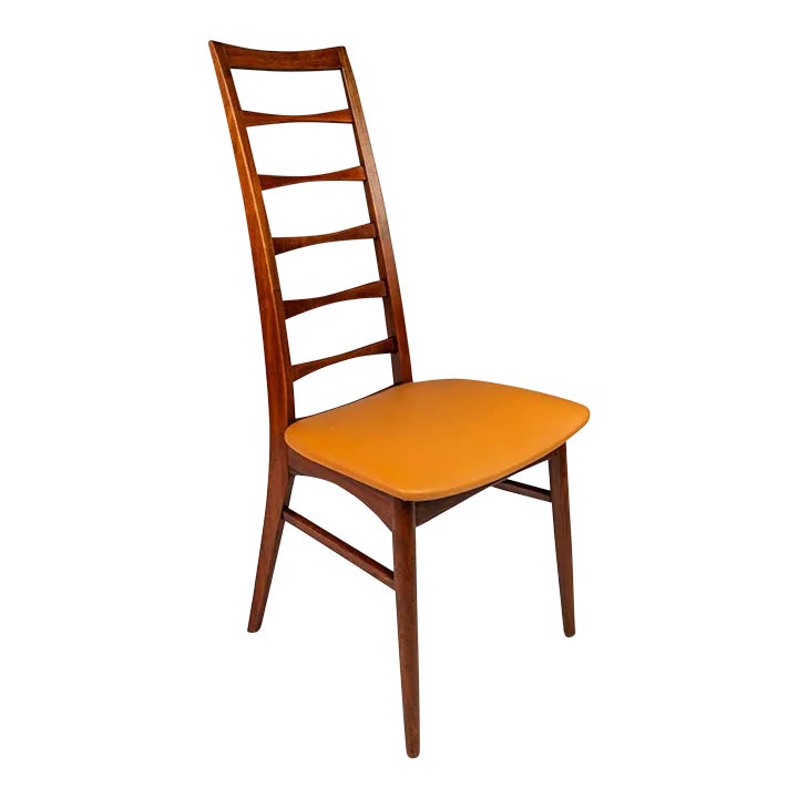 Mid-Century Modern High-Back Ladder-Back Accent Chair in Walnut ...