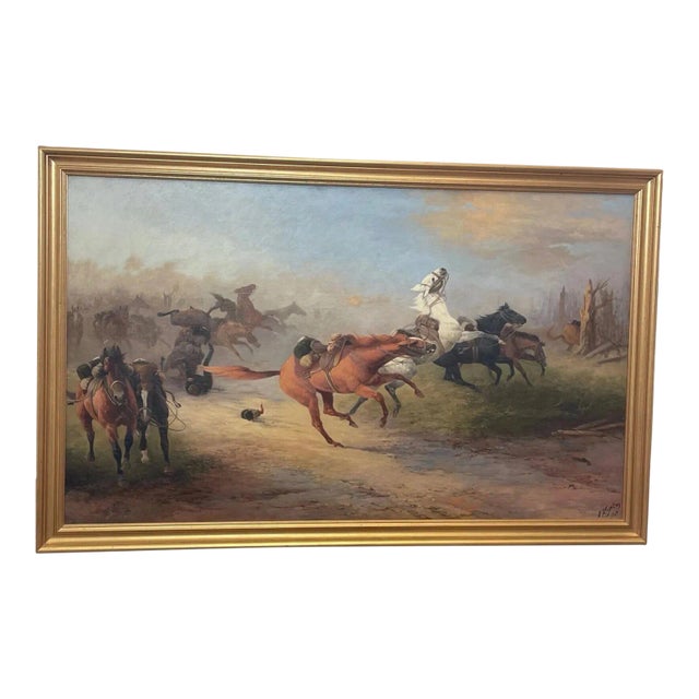 Oil Painting WW1 French Dragoons Cavalry Battle the Great Retreat From ...