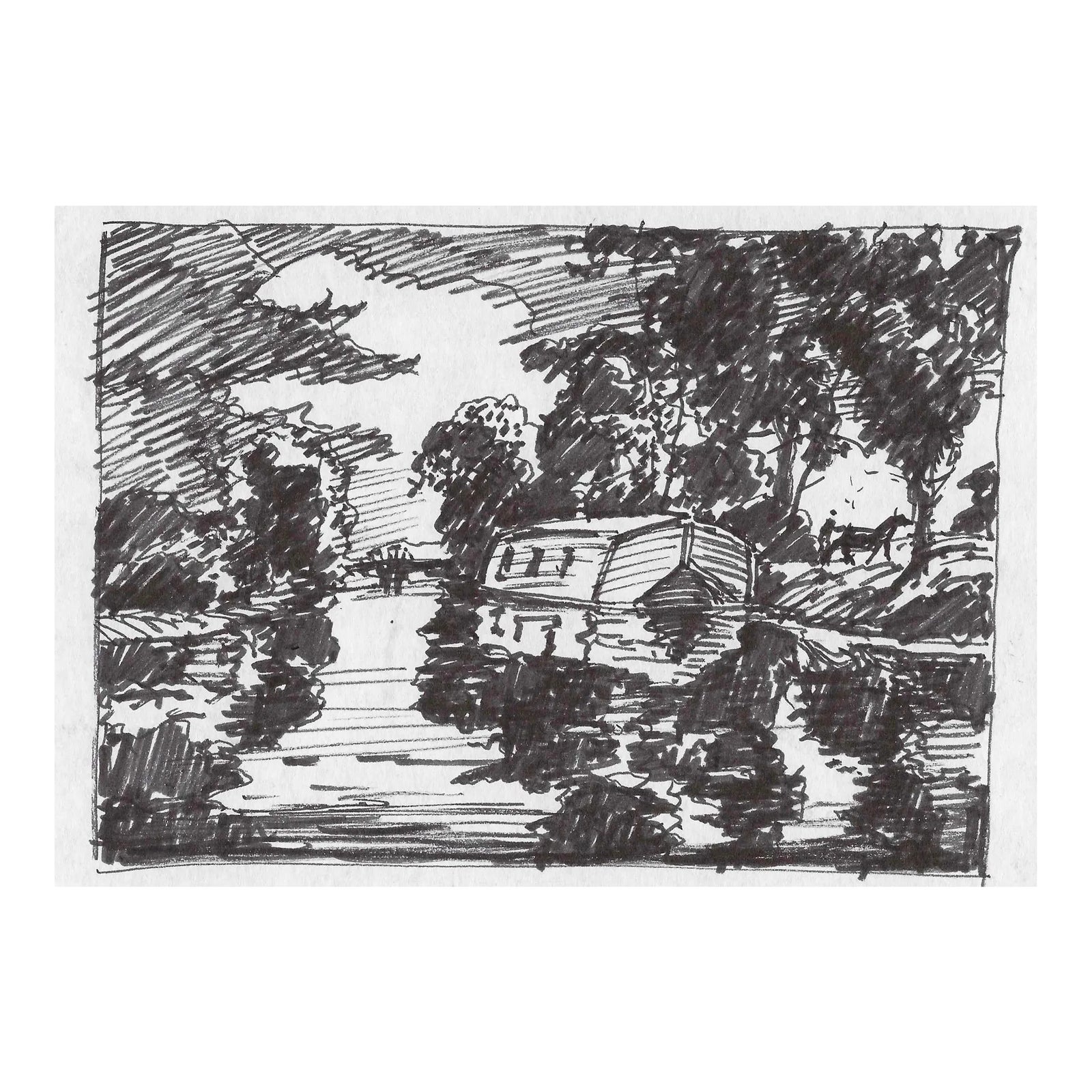 1950s Norman Kent Canal Board Drawing | Chairish