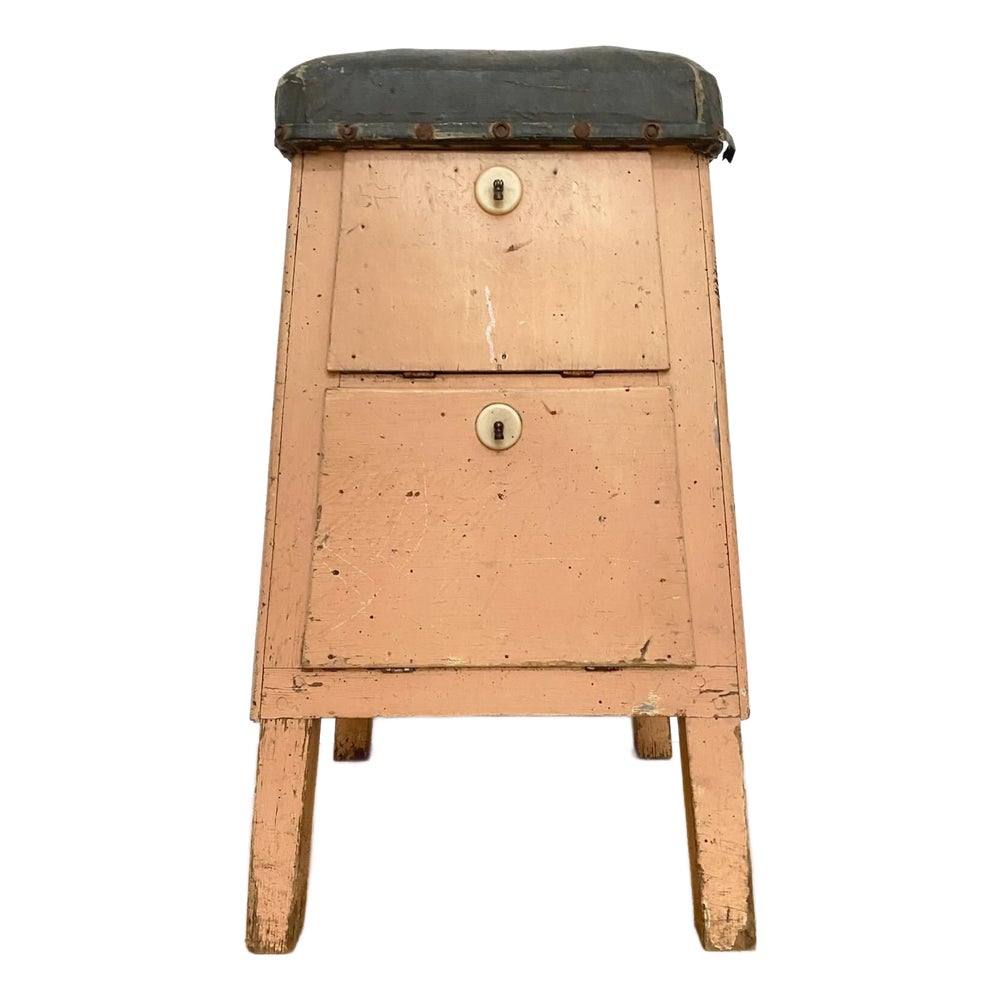 Peach Pink Seamstress Stool, 1920s | Chairish