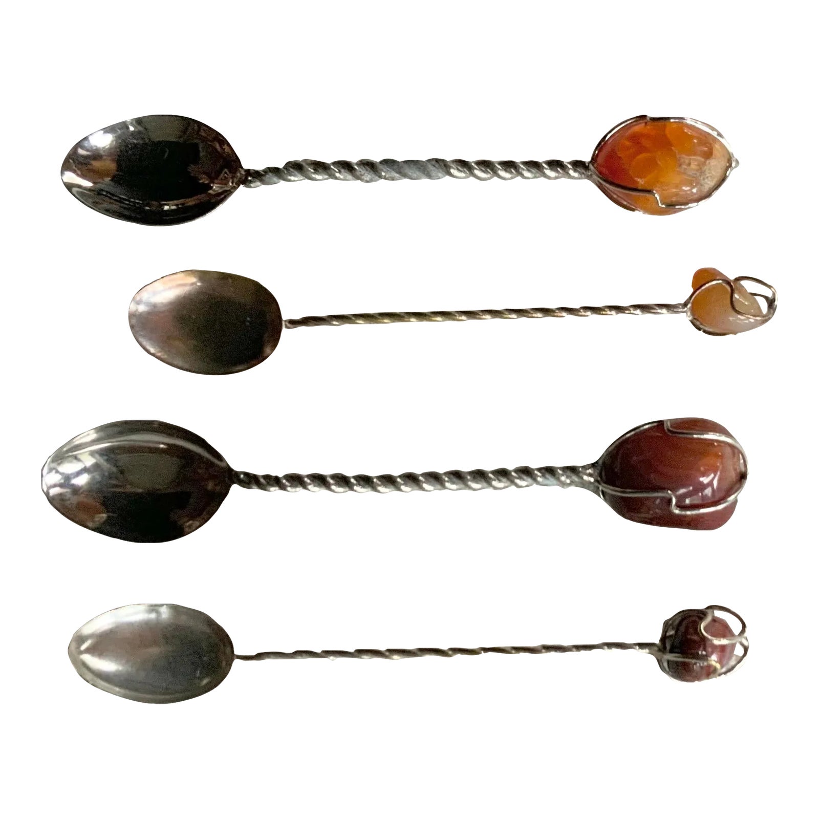 Mid-Century Sterling Silver Spoons- Set of 4 | Chairish