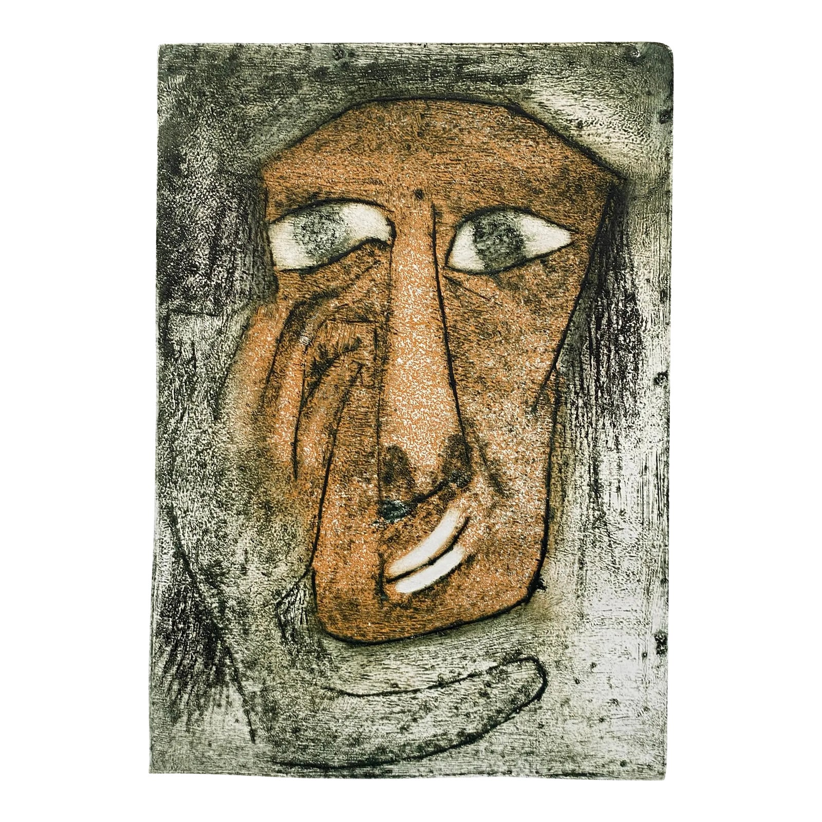 1982 Modern Portrait Intaglio | Chairish