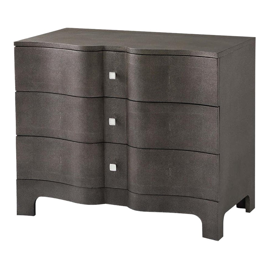 Modern Leather Nightstand - Dark | Chairish