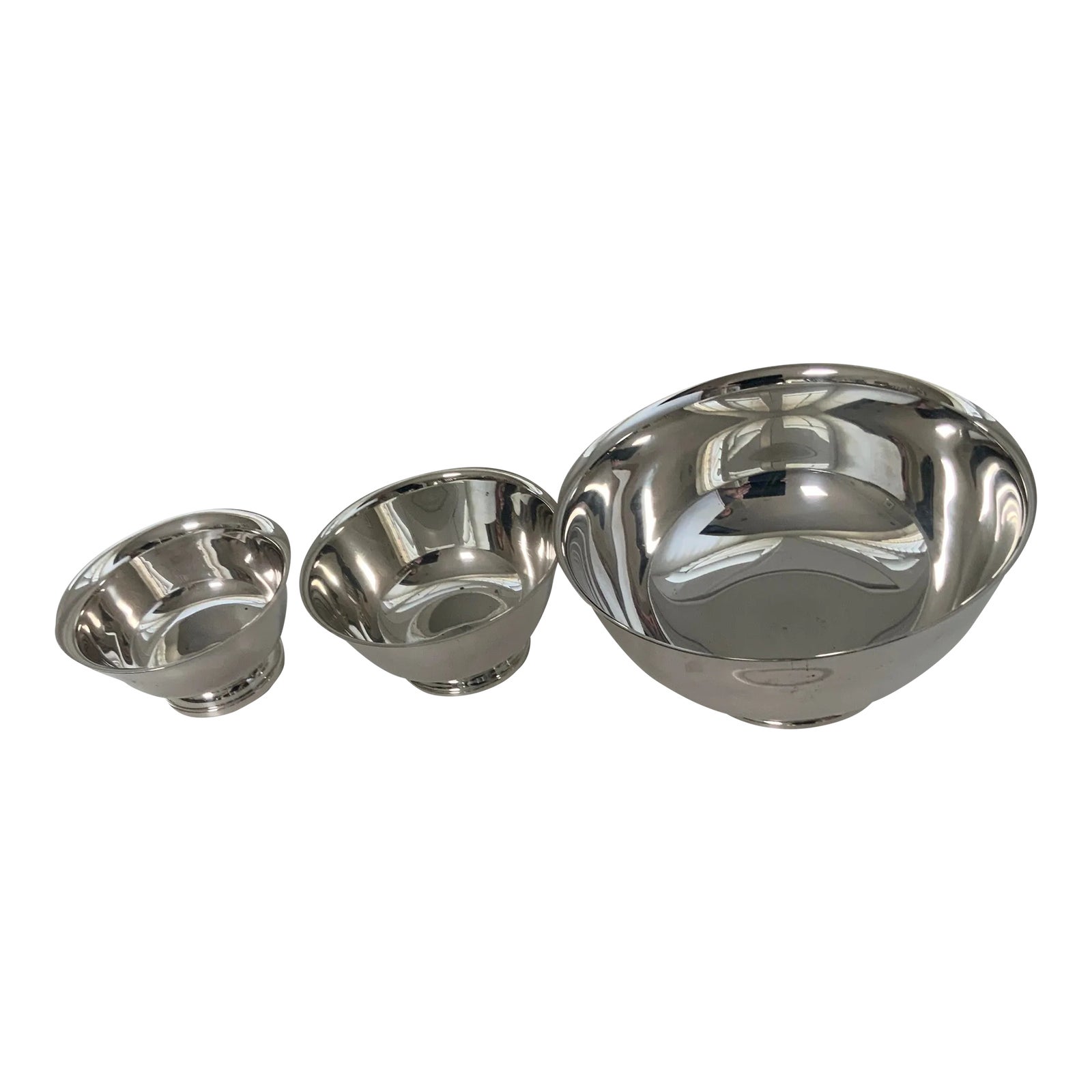 1970s Silverplate Revere Bowls - Set of 3 | Chairish