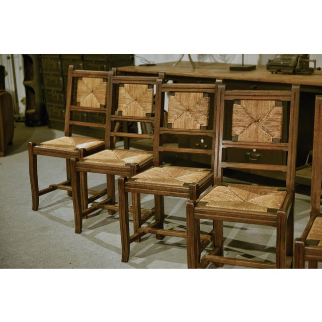 Rustic Oak Chairs, 1960s, Set of 6 | Chairish