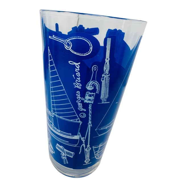 1960's Georges Briard Nautical Glasses a Set of 5 | Chairish