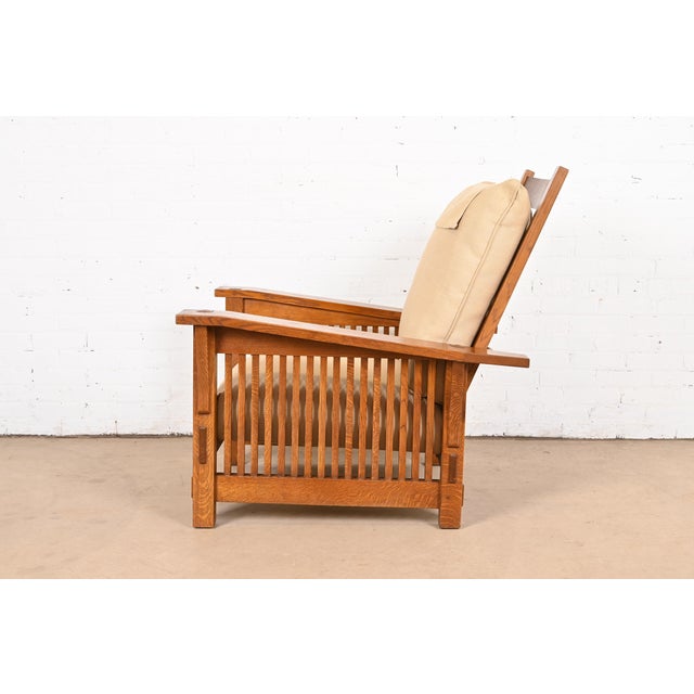 Stickley Mission Oak Arts & Crafts Reclining Morris Lounge Chair | Chairish