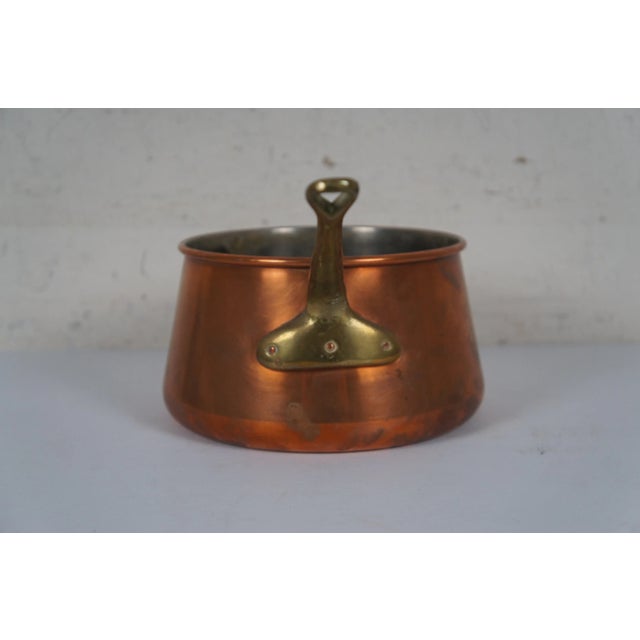 Vintage French Copper Sauce Pot Saute Pan Cookware Brass Handles | Chairish