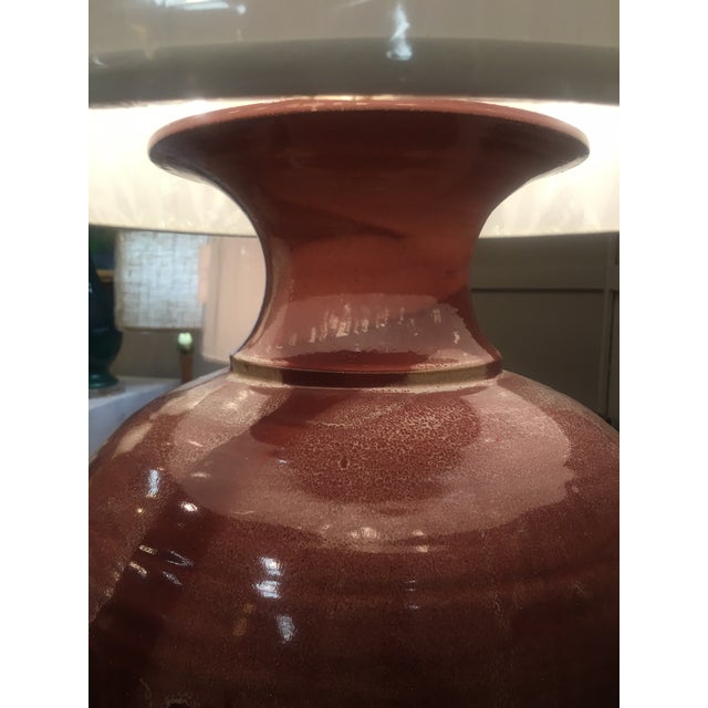 Mid-Century Double Glazed Large Table Lamp | Chairish