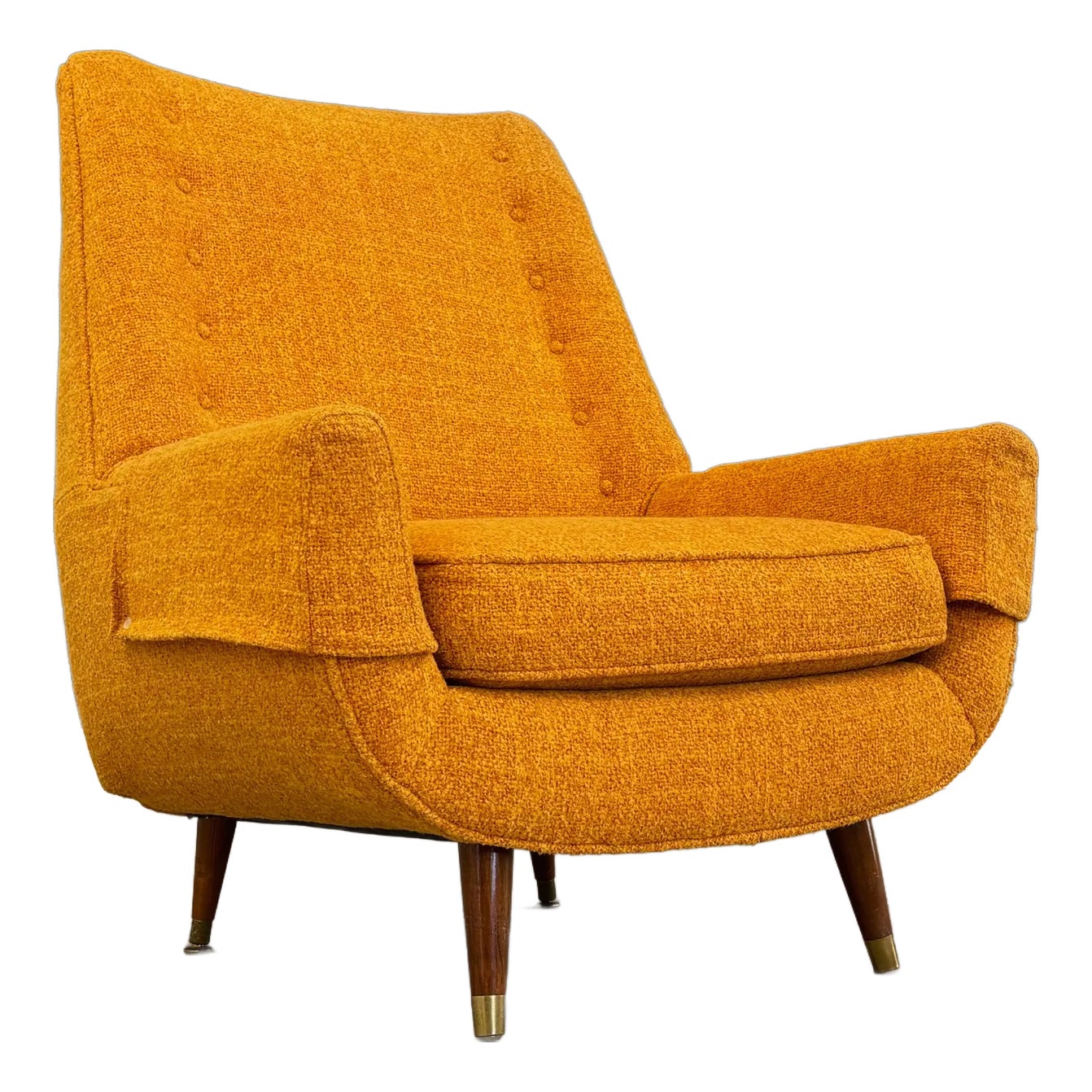 1960s Mid Century Modern Peach Lounge Chair | Chairish