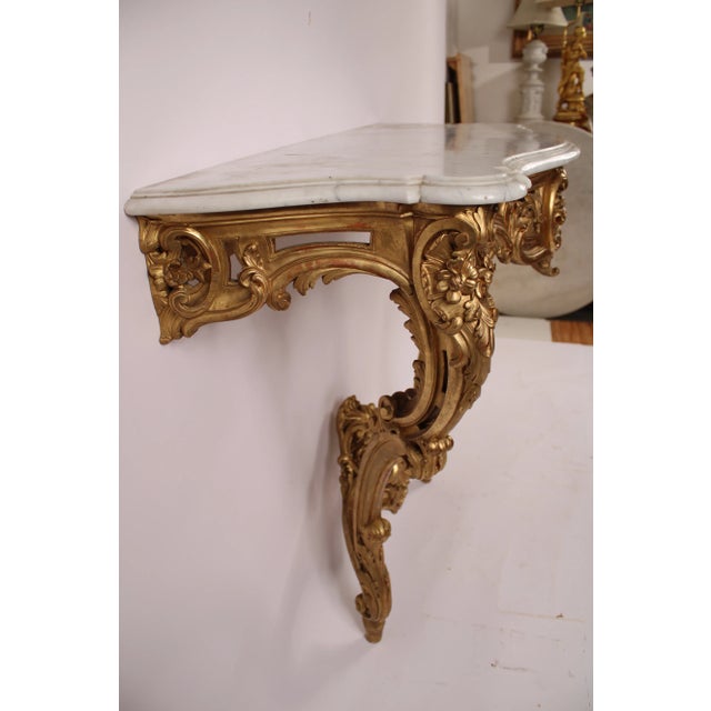 Antique Louis XV Style Gilt Wood (Gold Leaf) Console Table | Chairish