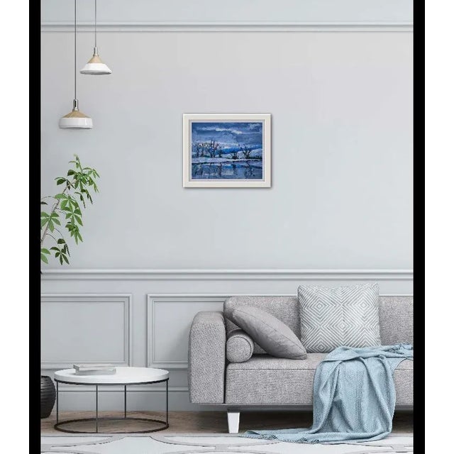 Modern Impressionist Oil Painting of a Reno Nevada Snowscape | Chairish