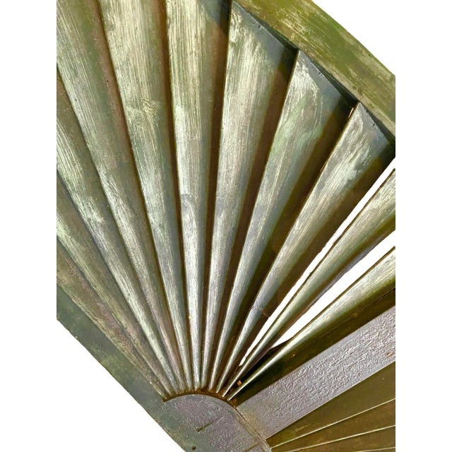 Antique Wooden Louvered Fan Architectural Transom | Chairish