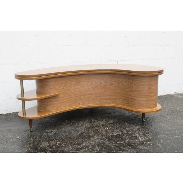 Mid Century Grand Server Boomerang Kidney Shaped Walnut Coffee Table ...