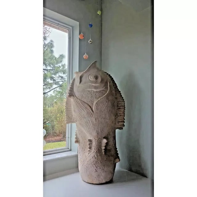 1990s Terra Cotta Koi Fish Figural Sculpture | Chairish