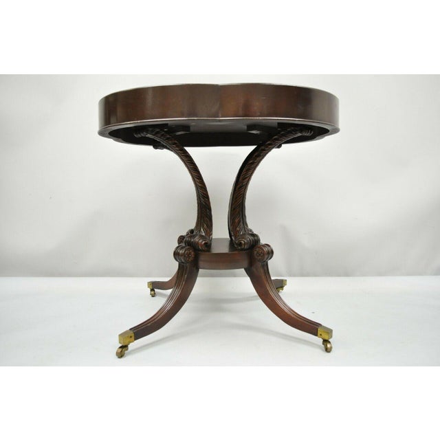 Antique Regency Mahogany Red Leather Top Center Table | Chairish