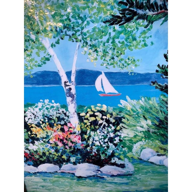 Neil Reed - Large Double Print of a Lake House and Garden | Chairish