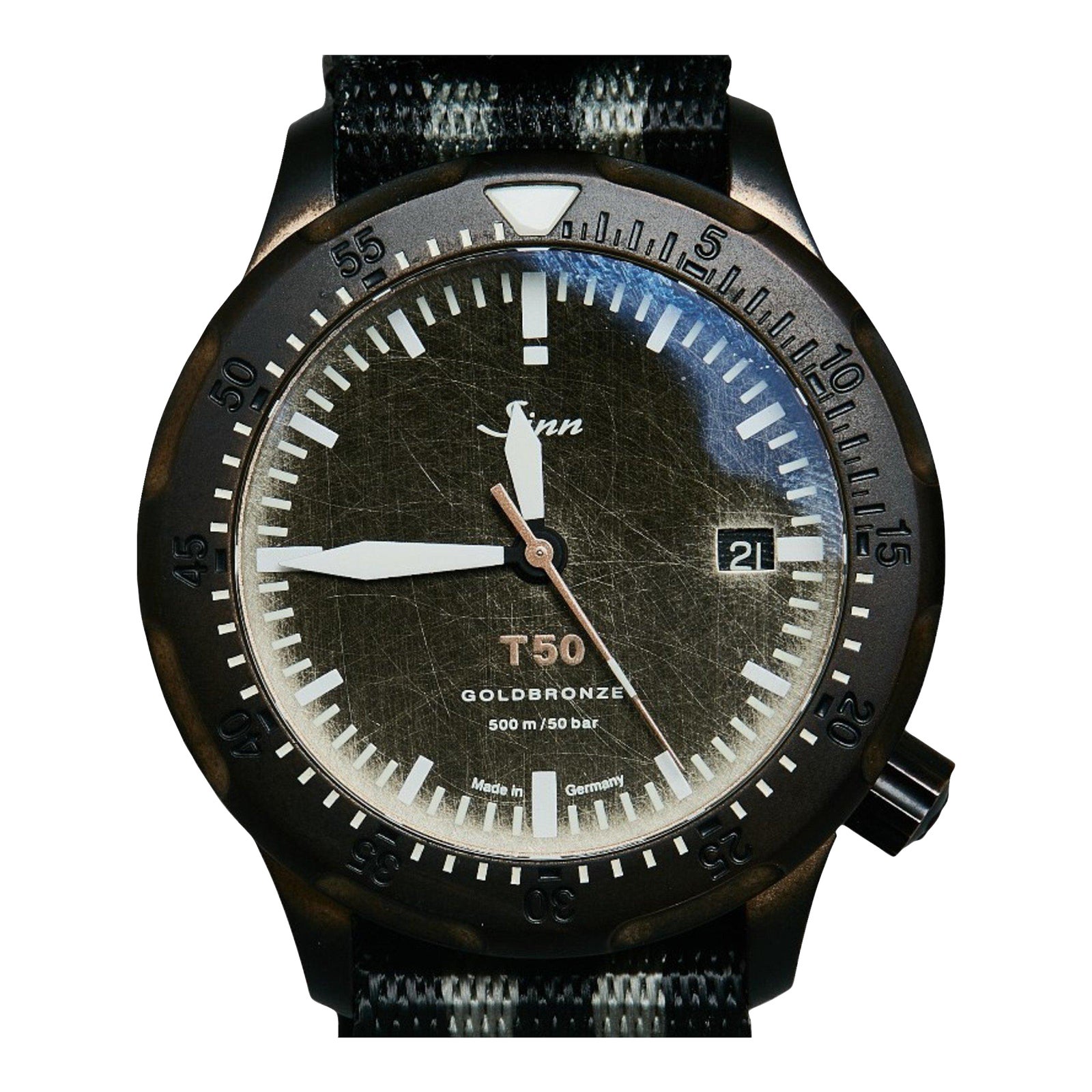 Sinn T50 Gold Bronze Watch, Automatic, Gold Bronze Dial, Titanium ...