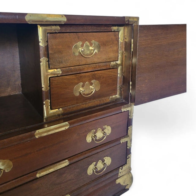 Mid 20th Century Chinoiserie Style Asian Tansu Chest Cabinet | Chairish