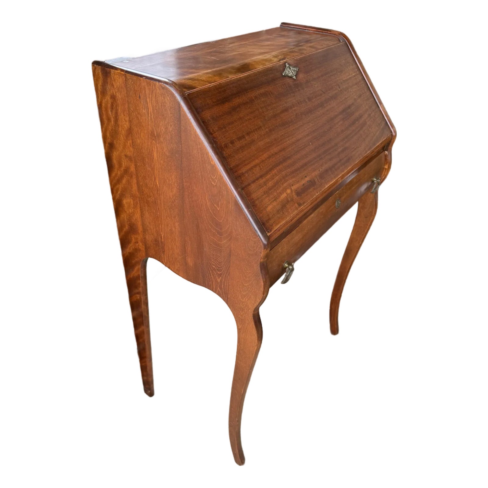 Antique Slant/ Drop Front Secretary Desk With Locking Drawer (Has Key ...