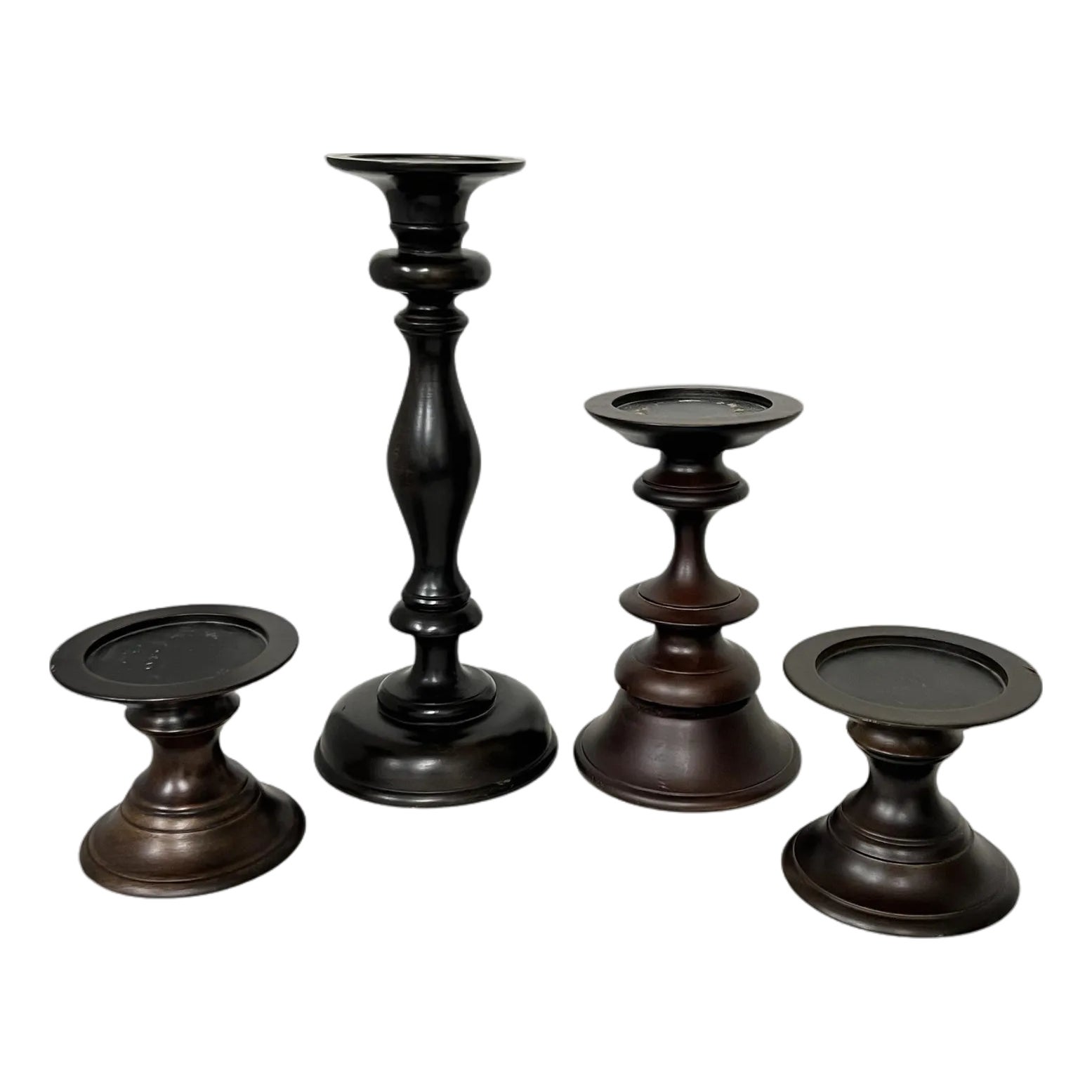 Vintage Pottery Barn Turned Wood Pillar Candle Holders Made in India ...