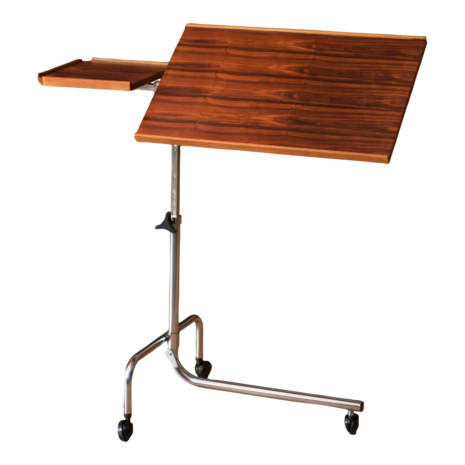 Hmn Danish Modern Rosewood and Chrome Adjustable Reading Tray Table ...