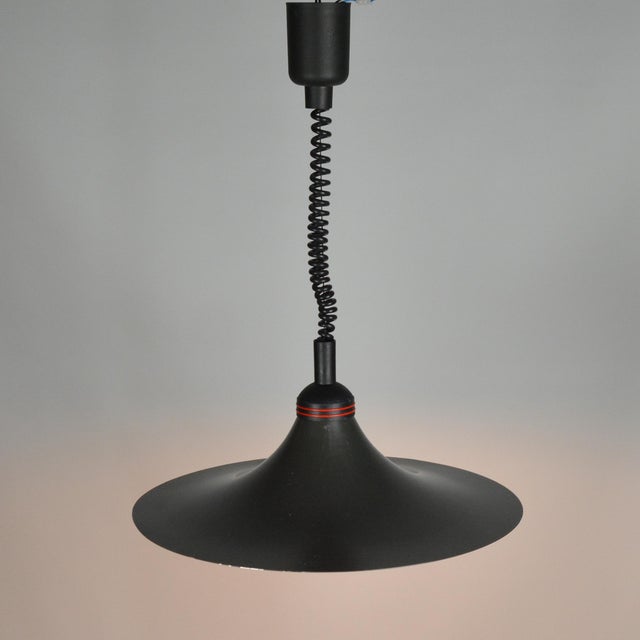 1980s Black Pendant Lamp Kromer Leuchten, Germany | Chairish