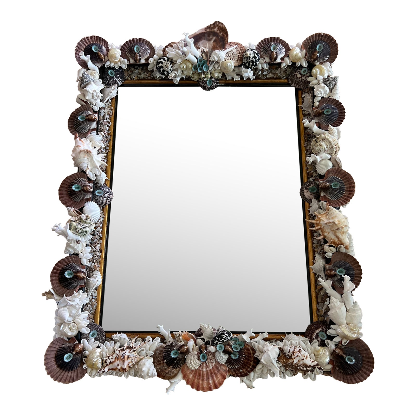 Seashell Encrusted Mirror - Designed by Cheryl P. Kohloff | Chairish