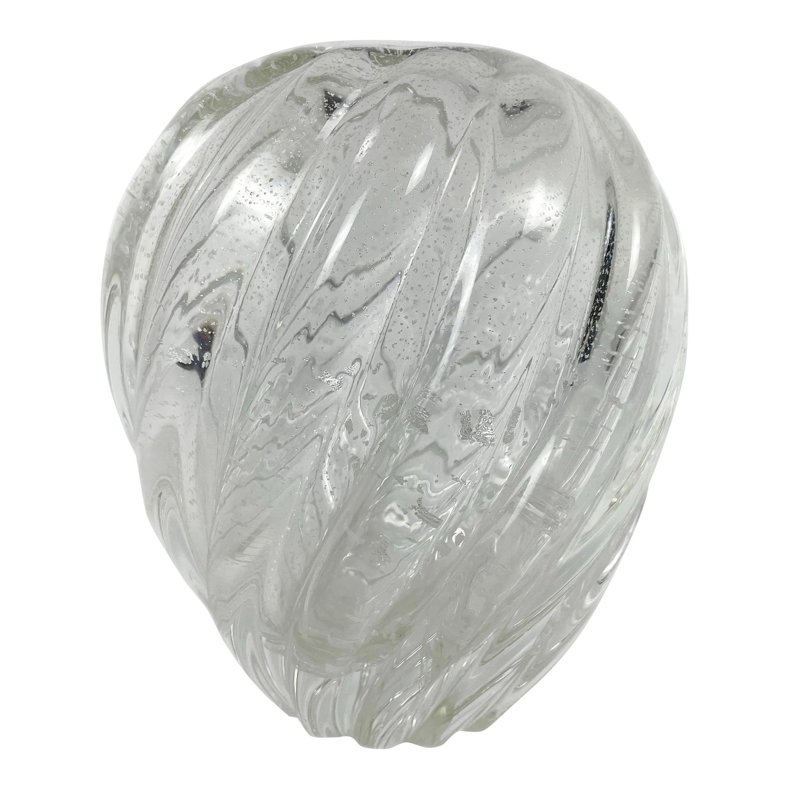 Vintage Murano Style Larry Laslo Swirl Vase by Mikasa With Silver ...
