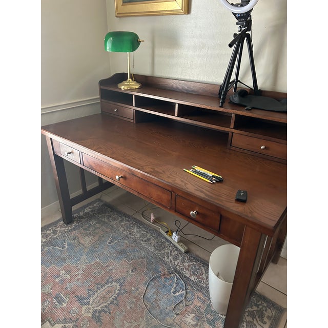 Solid Wood Desk With Removable Hutch | Chairish