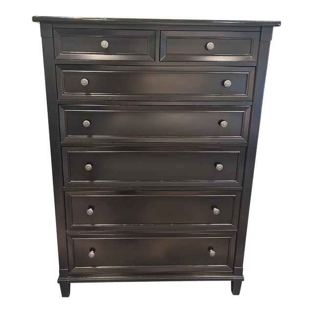 Bassett Wood HighBoy Dresser | Chairish