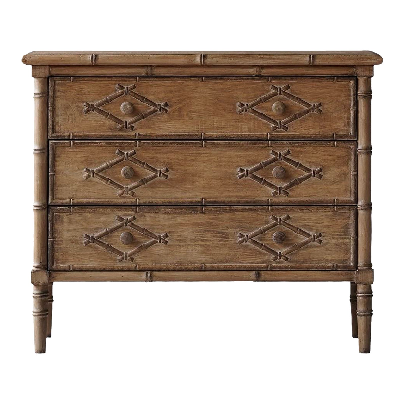 Matthew Izzo Home Bamboo Three Drawer Dresser | Chairish