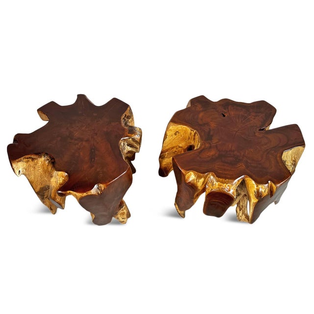 Organic Teak Root Side Table | Chairish