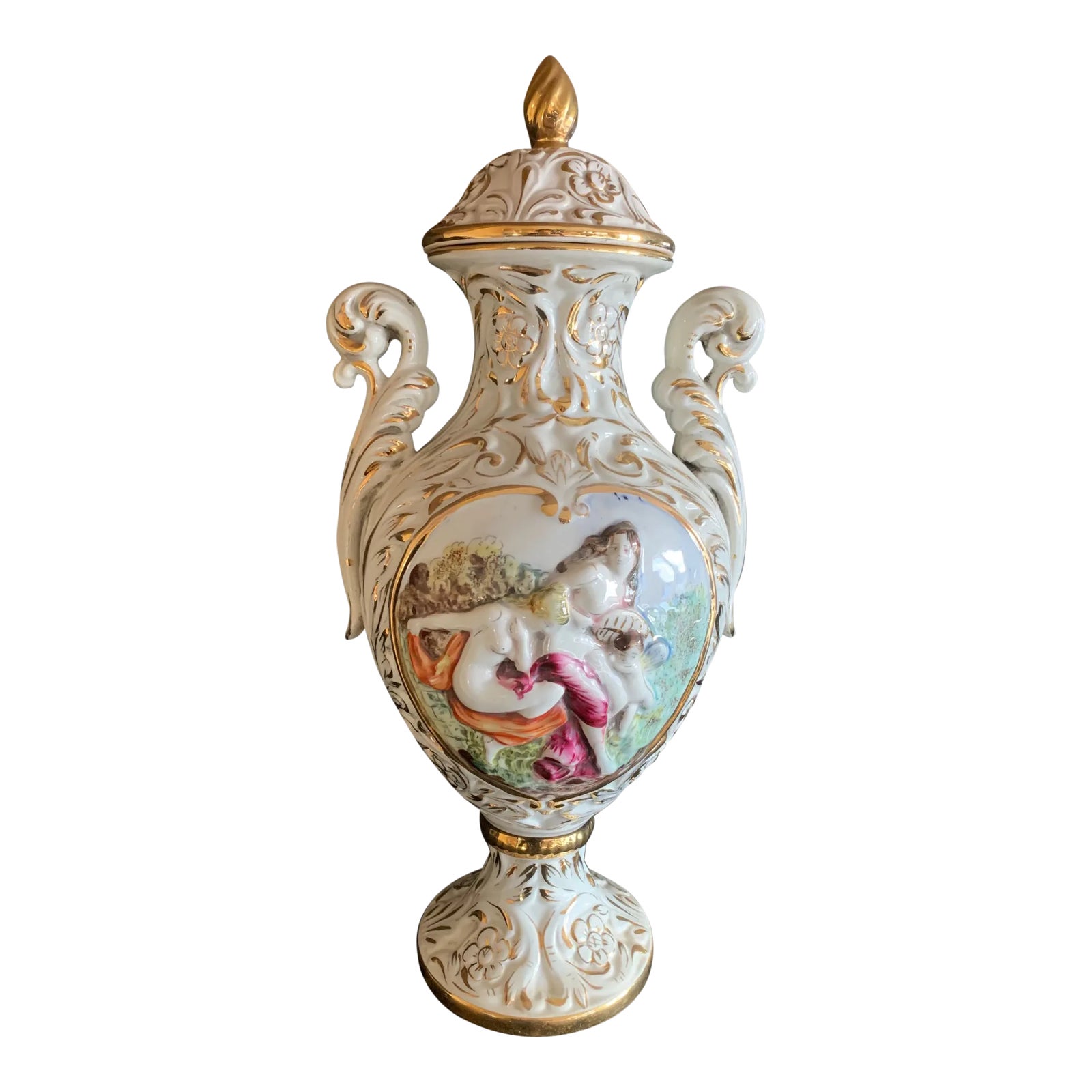 1970s Capodimonte Ceramic Urn | Chairish