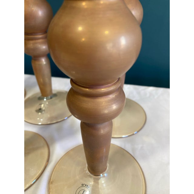 Vintage Bombay Glass Wine Glasses With Gold Bases- Set of 6 | Chairish