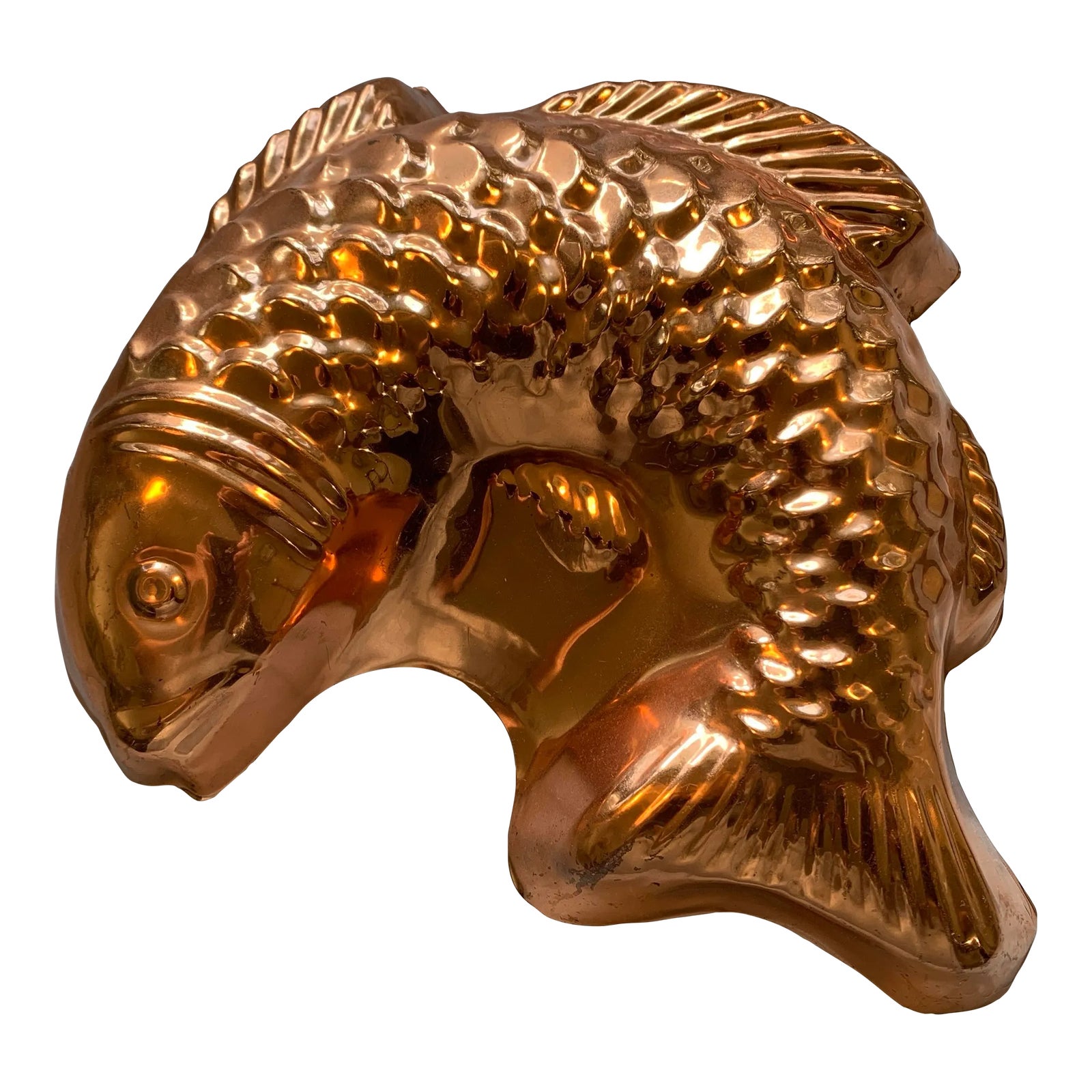 Vintage Copper Kitchen Mold Jumping Fish Portugal | Chairish