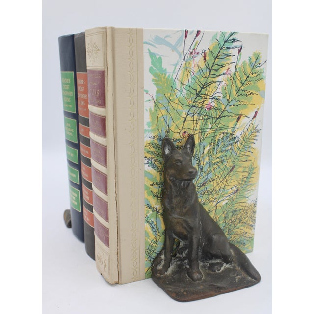 Vintage Traditional Cast Iron German Shepherd Dog Bookends | Chairish