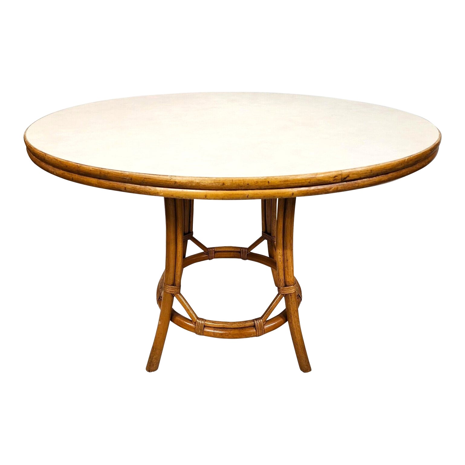 Vintage Bamboo Dining Table Old Florida Boho | Chairish