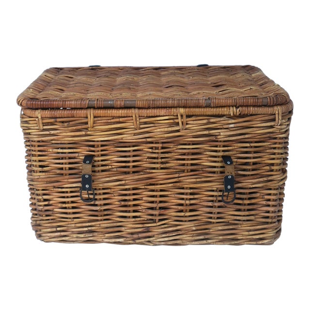 Vintage Wicker Storage Trunk | Chairish