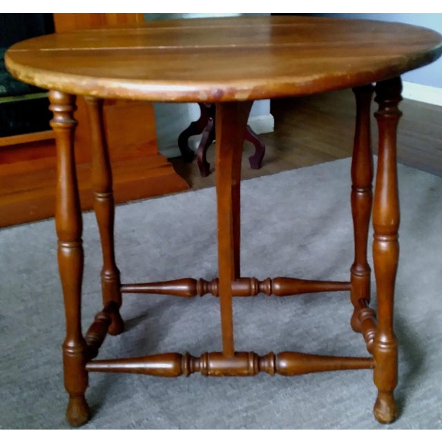 1950s Small Victorial Antique Drop Leaf End Table | Chairish